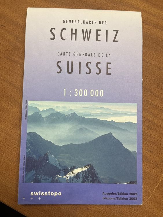 Swisstopo Generalkarte der Schweiz 1:300'000, Ausgabe 2002 | Kaufen auf ...