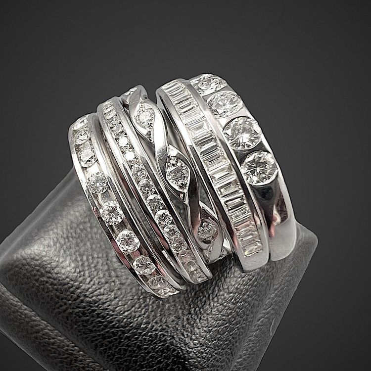 5 Diverse Diamanten Ringe Alliance Stil 18k Grösse 53 *S492 (Gebraucht ...