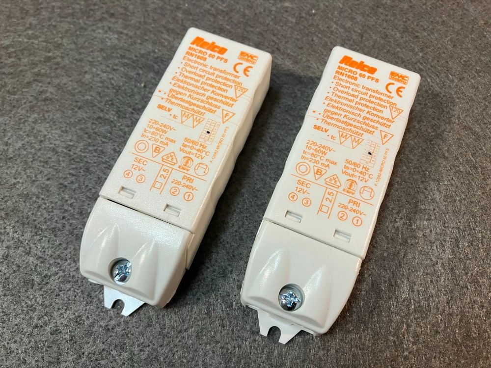 2x Relco NR1608 El.Traffo f. Micro Halog. & LED 60W ab 1.- (Gebraucht ...