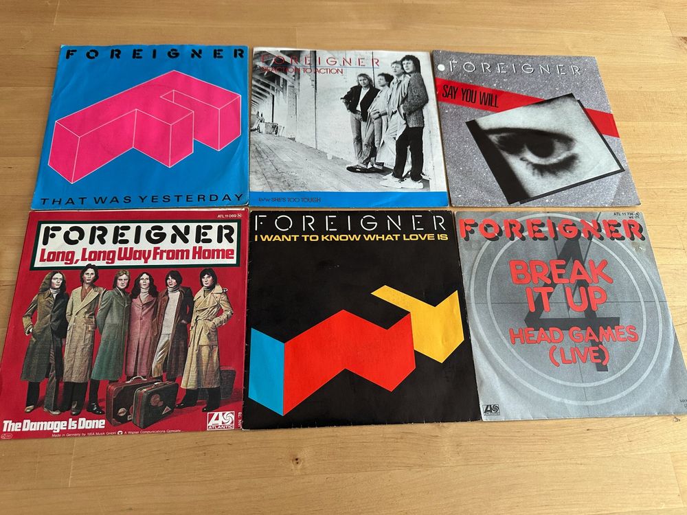 FOREIGNER tolle Single Sammlung 80's Kult 7" Hit Top Hits (Gebraucht ...