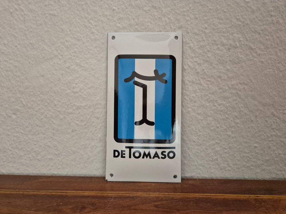 Emailschild De Tomaso Auto Werkstatt Oldtimer Emaille Schild (Neu ...