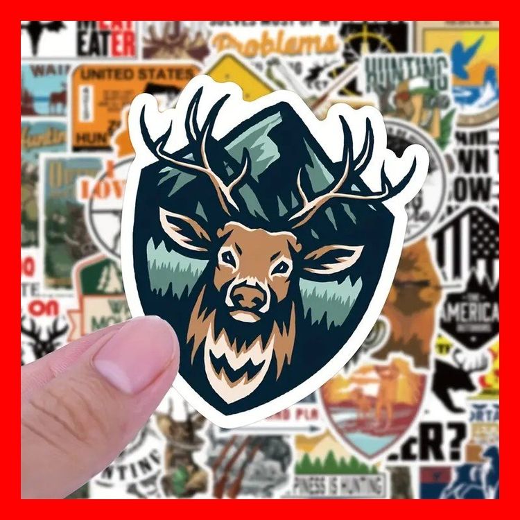 50 tlg Stickerset Jagd Jagen Gewehr Jäger Wald Reh Hirsch (Neu und ...