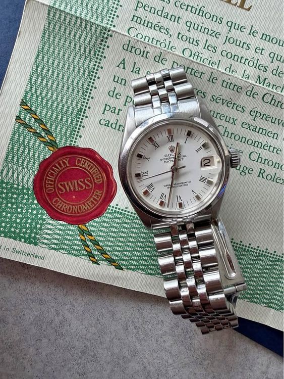 Seltenes Rolex Datejust 6824 "White Roman" – 1977 (Gebraucht) in ...