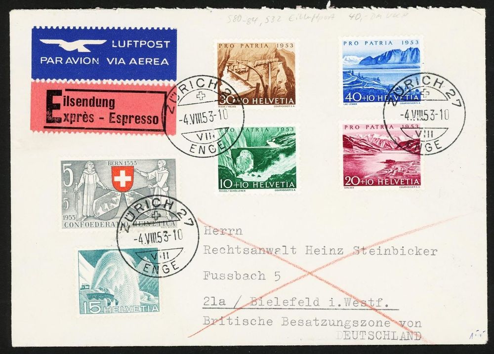PP-Serie 1953 auf Eilbrief (Gebraucht) in Basel für CHF 5 – mit Lieferung auf Ricardo kaufen