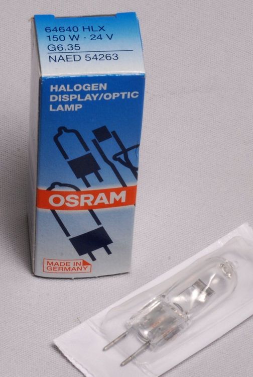 OSRAM 64640 HLX 150W /24 V / G6.35 (Neu und originalverpackt) in ...