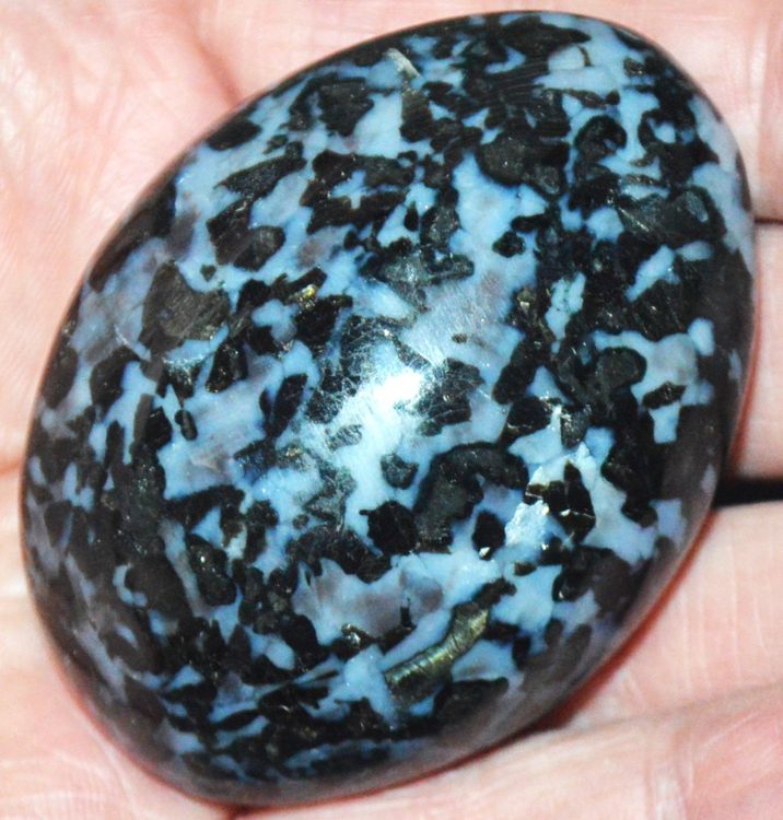 Deko Heilstein K-1067 – Indigo Gabbro Palme 4,5x6x3cm–136Gr. (Neu und ...