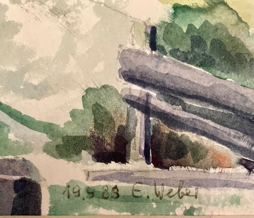 Aquarell Gemalde von Emil Weber, Eggstock im Herbst 47x35 cm (Gebraucht) in Kölliken für CHF 10 ...