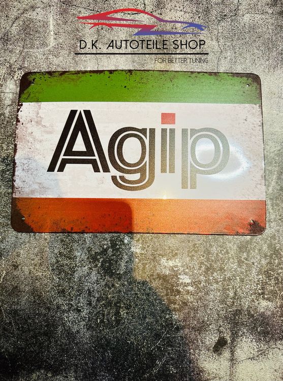 Agip Werbeschild Vintage Blechschild Metallschild 20x30 cm (Neu und ...
