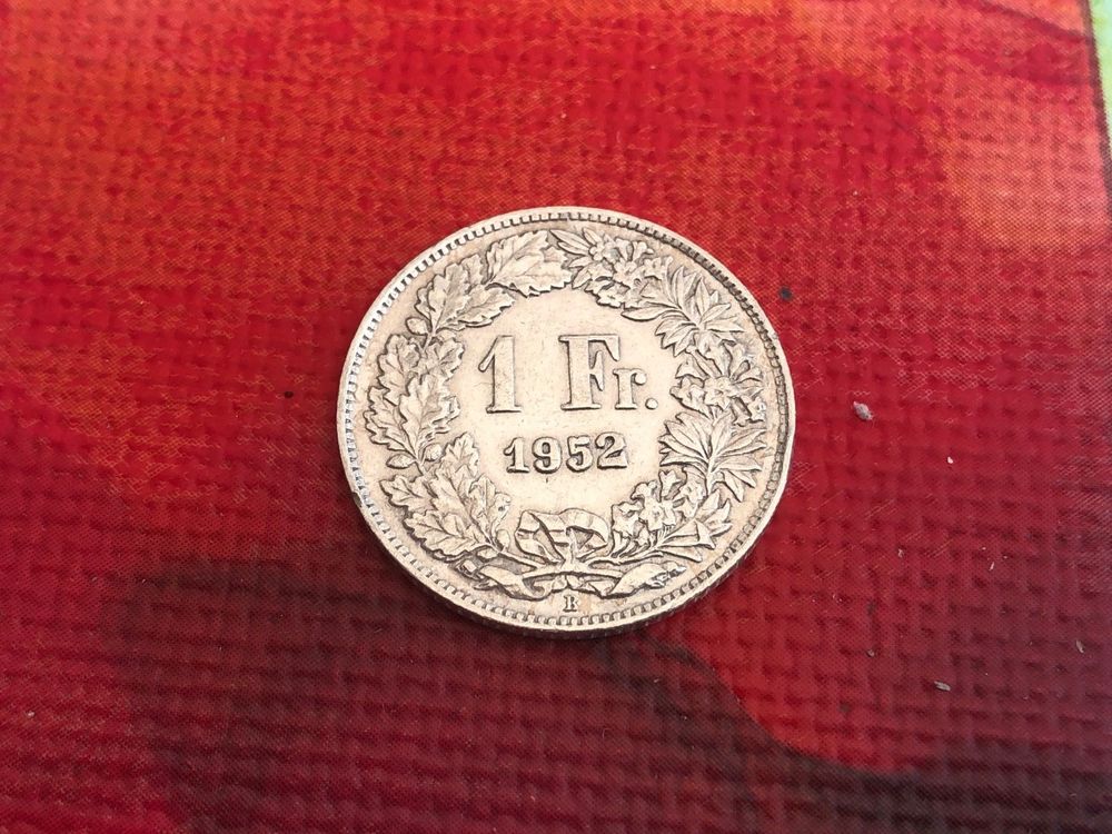Schweiz 1 Franken 1952 Silber Rar (Gebraucht) in Flumenthal für CHF 4 – mit Lieferung auf ...