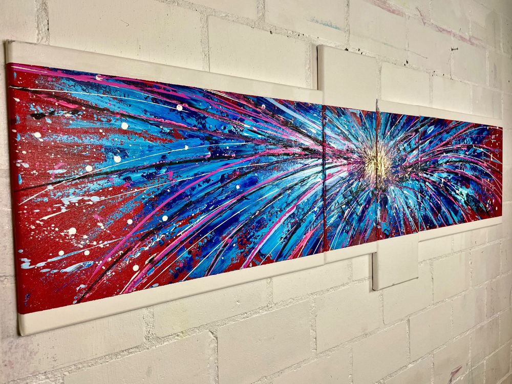 Gemälde Acrylbild Abstrakt 60 x 160 cm | Kaufen auf Ricardo