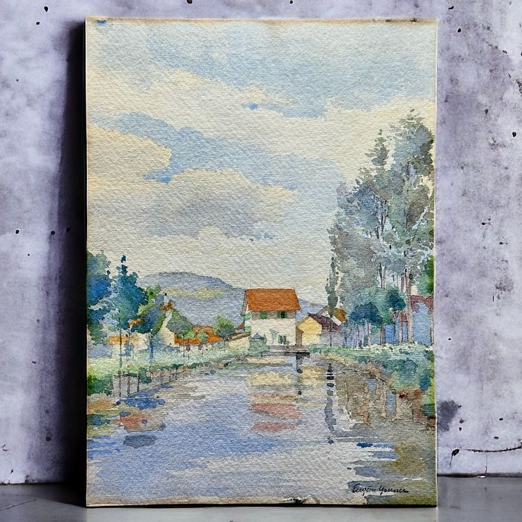 Eugène YONNER (1871-1930) Aquarelle "l'Areuse à Môtiers" (Gebraucht) in Morges für CHF 20 – mit ...