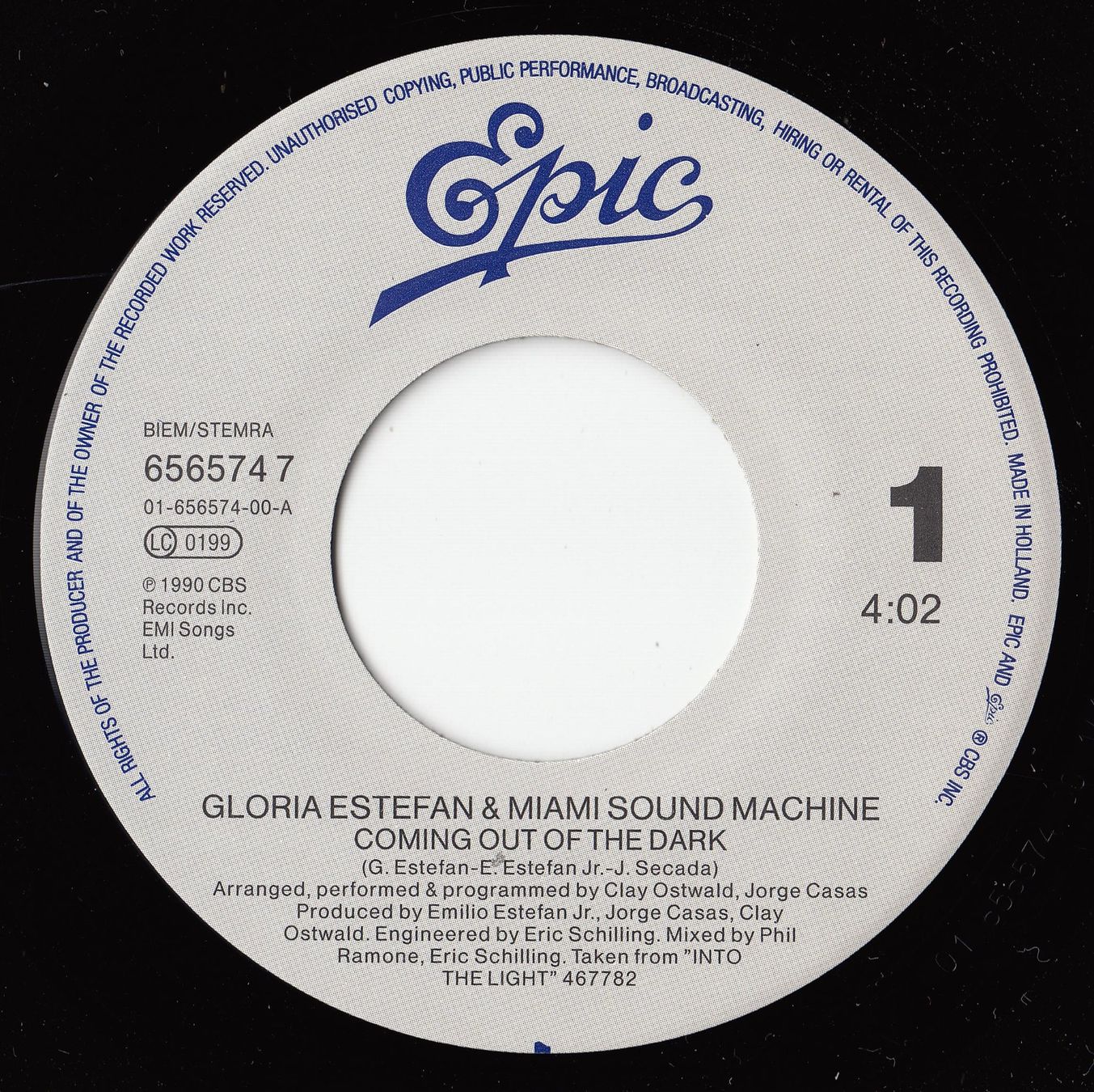 Gloria Estefan & Miami Sound Machine Vinyl Single von 1991 (Gebraucht ...
