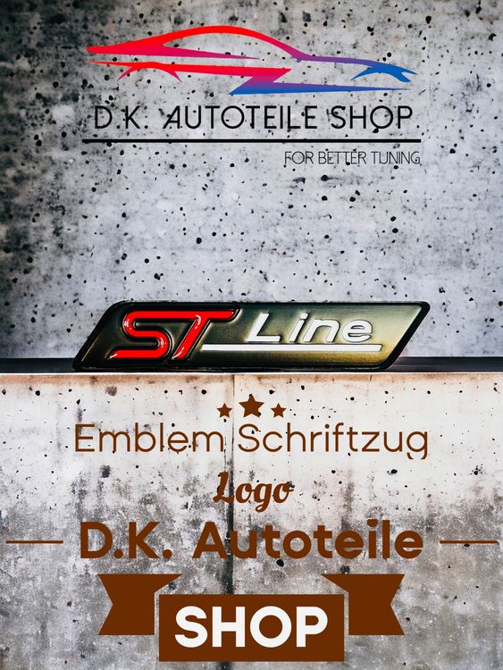 Ford ST Line Emblem Schriftzug Logo aus Metall, Schwarz Neu (Neuf avec ...