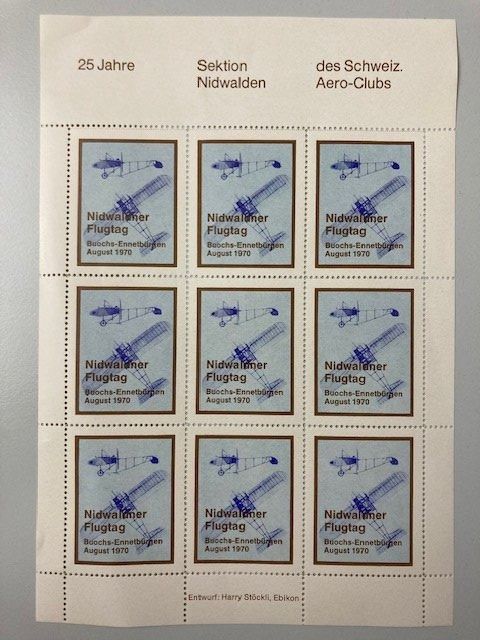 Block, 9 Vignetten, 25 Jahre Sektion Nidwalden Aero Clubs (Gebraucht) in Luzern für CHF 24 – mit ...