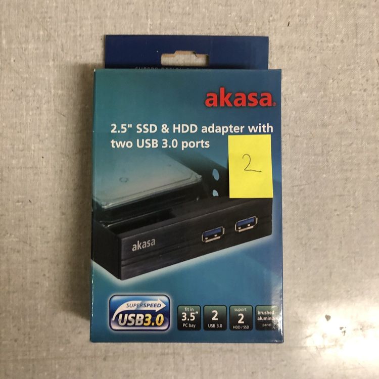 Adapter/SSD/HDD 2,5"/2x Ext.USB3.0 Ports Akasa AK-HDA-06BKV2 | Kaufen ...