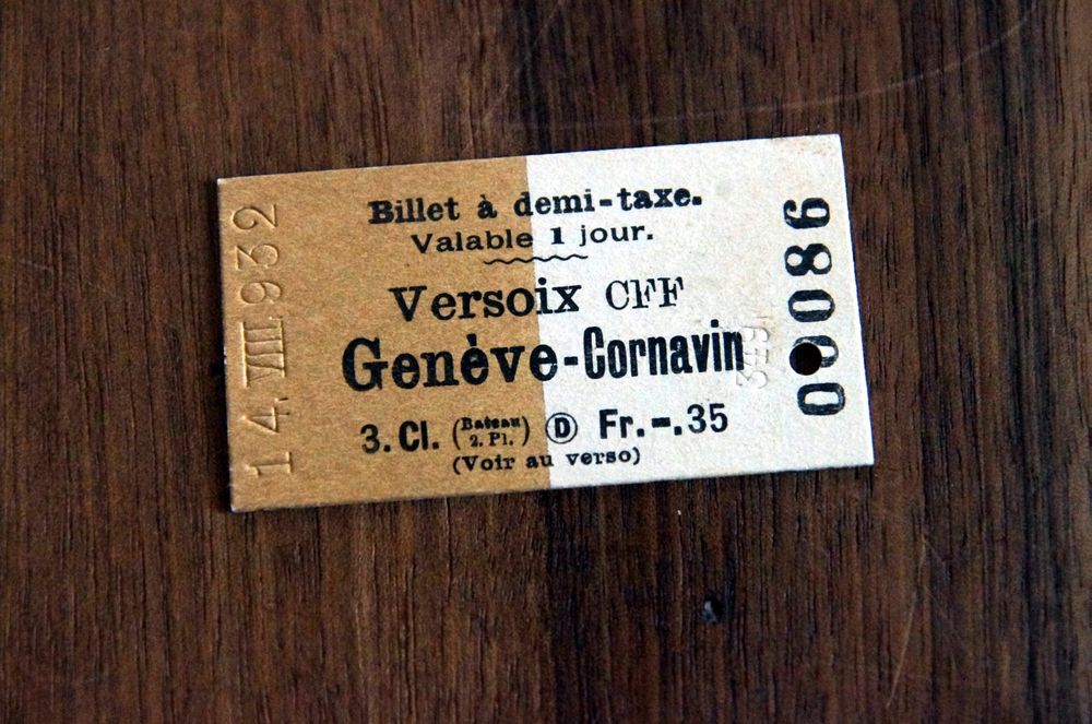 3.Kl. Billet Versoix CFF - Genf-Cornavin - 1932 (Gebraucht) in ...