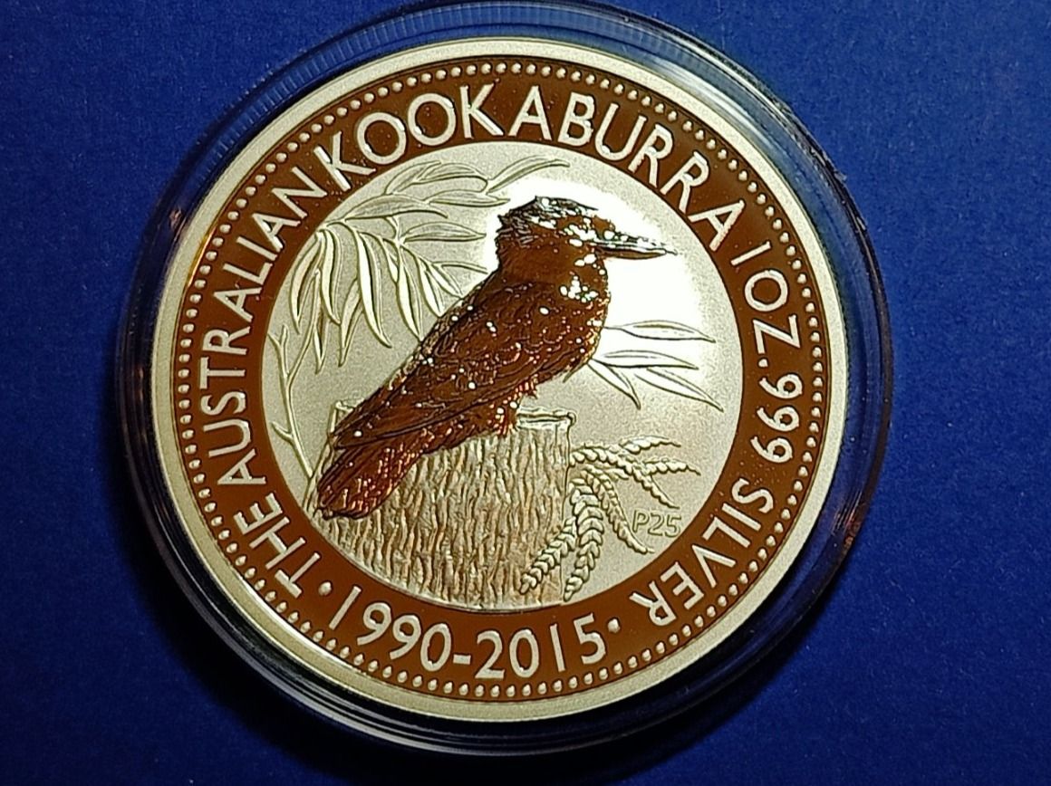 25J KOOKABURRA 1 OZ UNZE 1990 2015 Jubiläum SILBER AUSTRALIE (Neu und ...