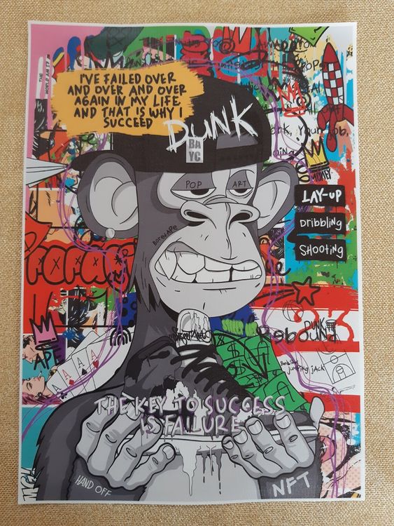 Affiche en lain - NFT Ape Yacht club - 21×30cm - NEUF (Neuf (Voir ...