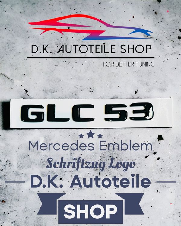 Mercedes Logo AMG GLC53 Emblem Schriftzug ABS NEU Schwarz (Neu und ...