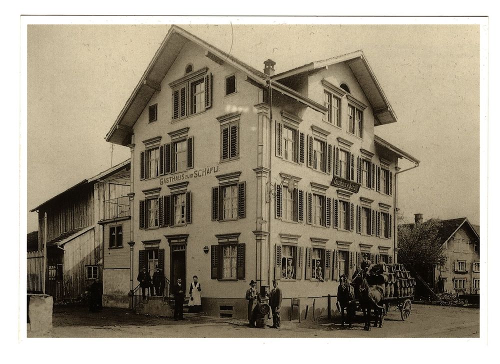 Karte Gasthaus Schäfli Buchs Fuhrwerk Bierfässer1909 Repro (Gebraucht) in Lichtensteig für CHF 3 ...
