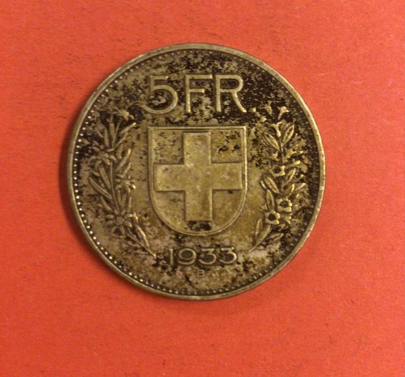 5 Franken Silber 1933 ss (Gebraucht) in Nunningen für CHF 8 – mit Lieferung auf Ricardo kaufen