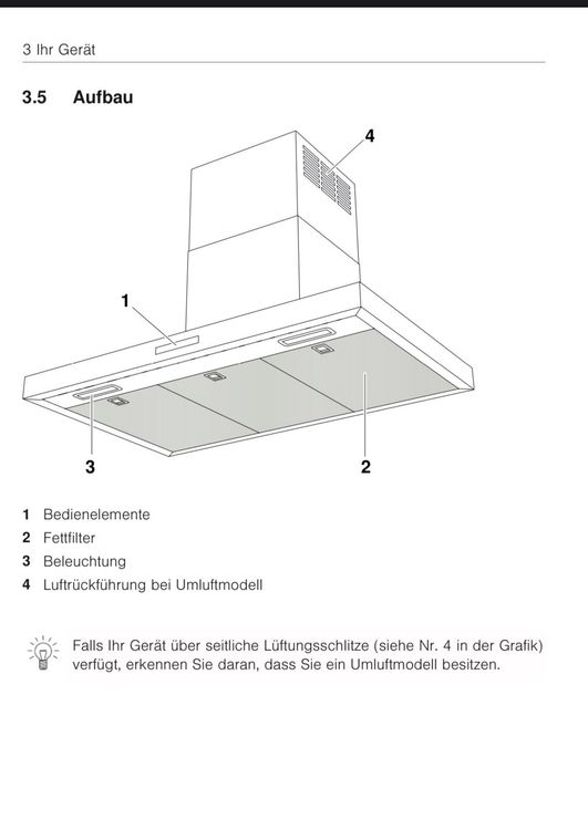 Dampfabzugshaube Zirkulation V-Zug (Gebraucht) in Alpthal für CHF 61 ...