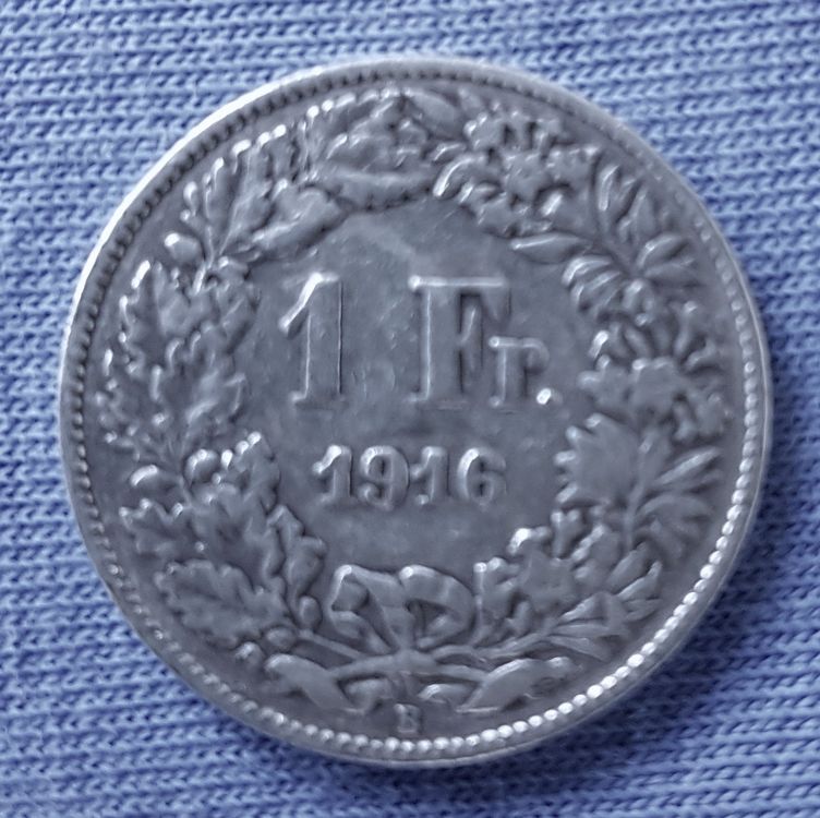 1 Franken 1916 uralte rare Silbermünze ab nur 1 Franken !!! | Kaufen auf Ricardo