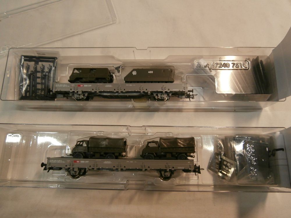 Roco 67240/66739 Niederbordwagen SBB beladen NEU OVP. (Neu und ...