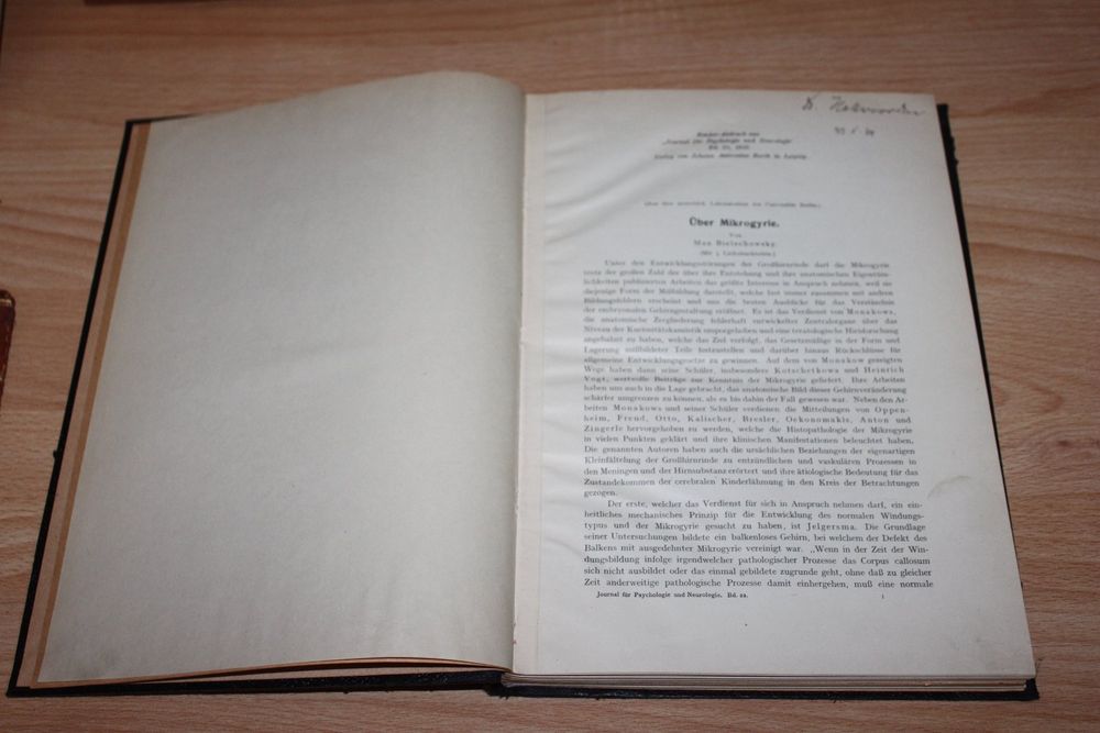 Über Mikrogyrie - Max Bielschowsky (Gebraucht) in Hilgert für CHF 60 ...