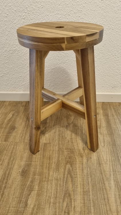 IKEA Hocker Skogsta Akazie Holz, D 28 cm, H 45 (Neu (gemäss ...