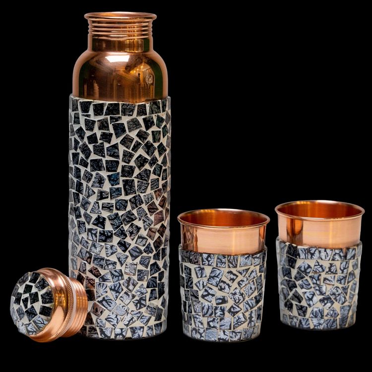 Mozaic Set aus Kupfer mit Zwei tolle Kupfer Becher (Neu und ...