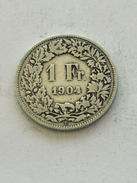Silbermünze Helvetia 1 Franken 1904 Schweiz Swiss Franc | Kaufen auf Ricardo