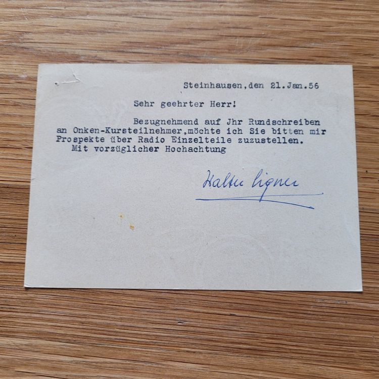 GS Post Karte La Chaux De Fonds Steinhausen 1956 (Gebraucht) in Biel ...