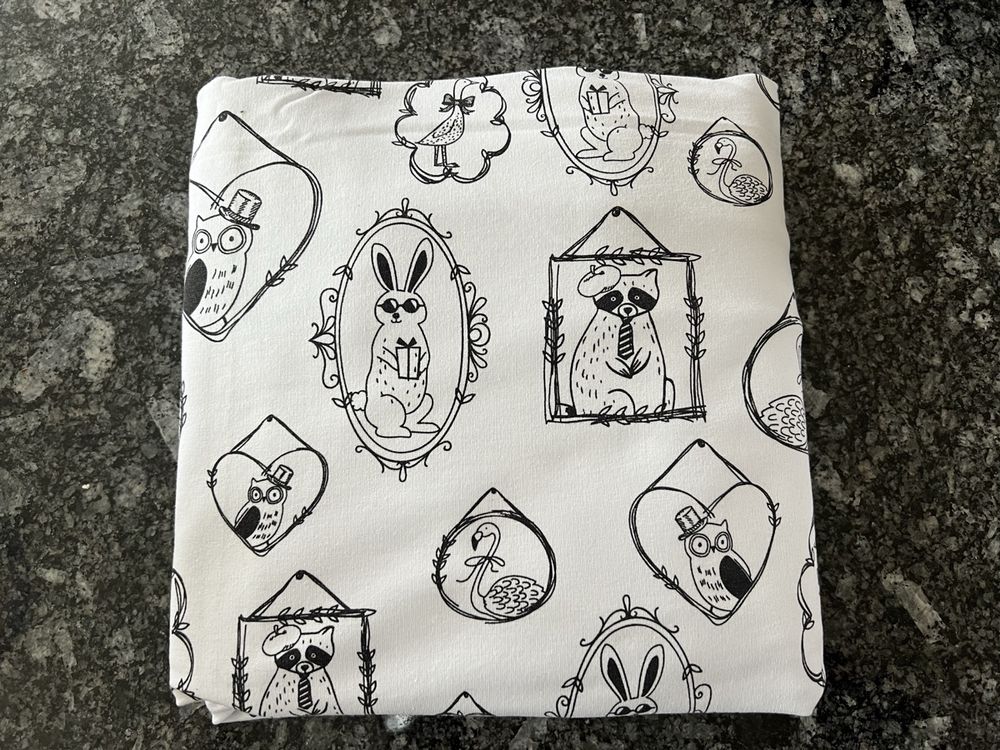 Baumwoll-French Terry weiss mit Tiermotiven, 150 x 200 cm | Kaufen auf ...