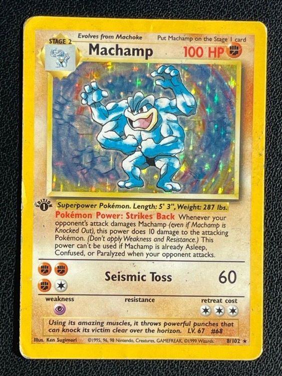 Machamp 8/102 Holo Rare Pokémon Base Set 1st. Edition (Neu (gemäss Beschreibung)) in Uster für ...