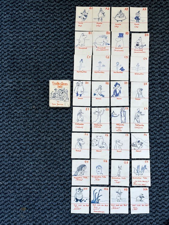 Vintage TROLLE QUARTETT von TOVE JANSSON handgemalt RARITÄT (Gebraucht ...