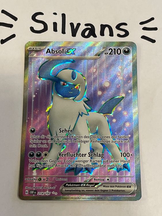 Absol ex Full Art 214/197 Obsidian Flammen Deutsch | Kaufen auf Ricardo