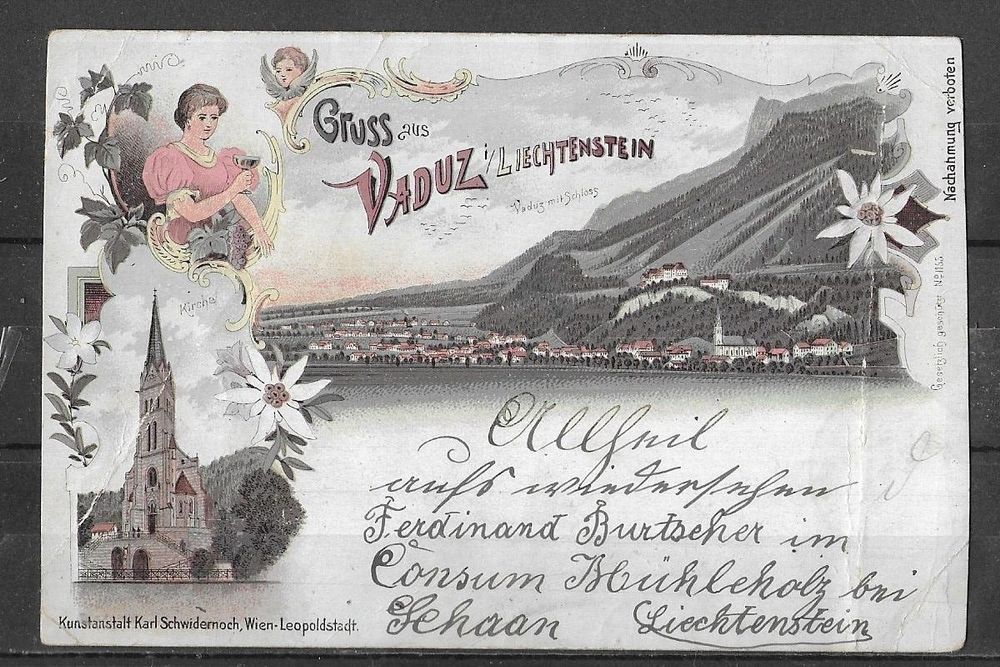 LI Gruss aus Vaduz 1898 (Litho) (Gebraucht) in Schocherswil für CHF 9 – mit Lieferung auf ...