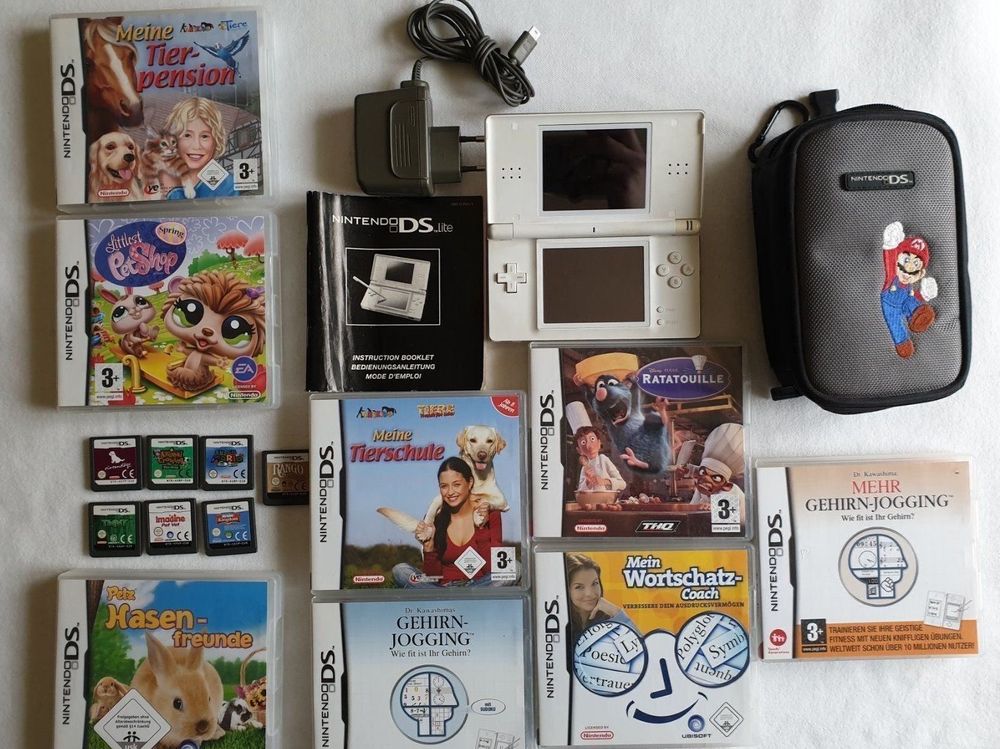 Nintendo DS Lite in Weiss inkl. 15 Games (Gebraucht) in Rebstein für ...