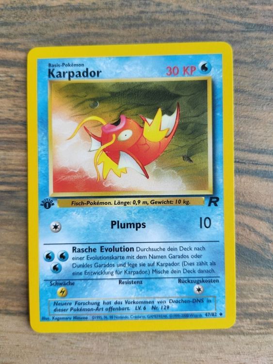 Pokemon Karte Karpador (47/82) 1. Ed (Gebraucht) in Villmergen für CHF ...