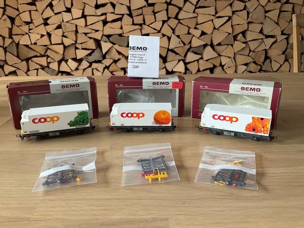 Lot 3 wagons marchandise Bemo HOm RhB | Kaufen auf Ricardo