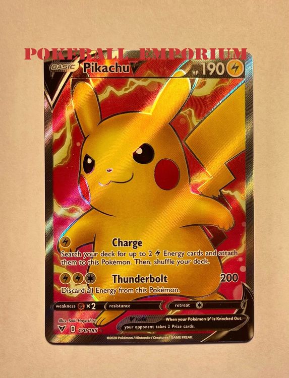 Pikachu V Full Art 170/185 vom Set Vivid Voltage EN (Neu (gemäss ...