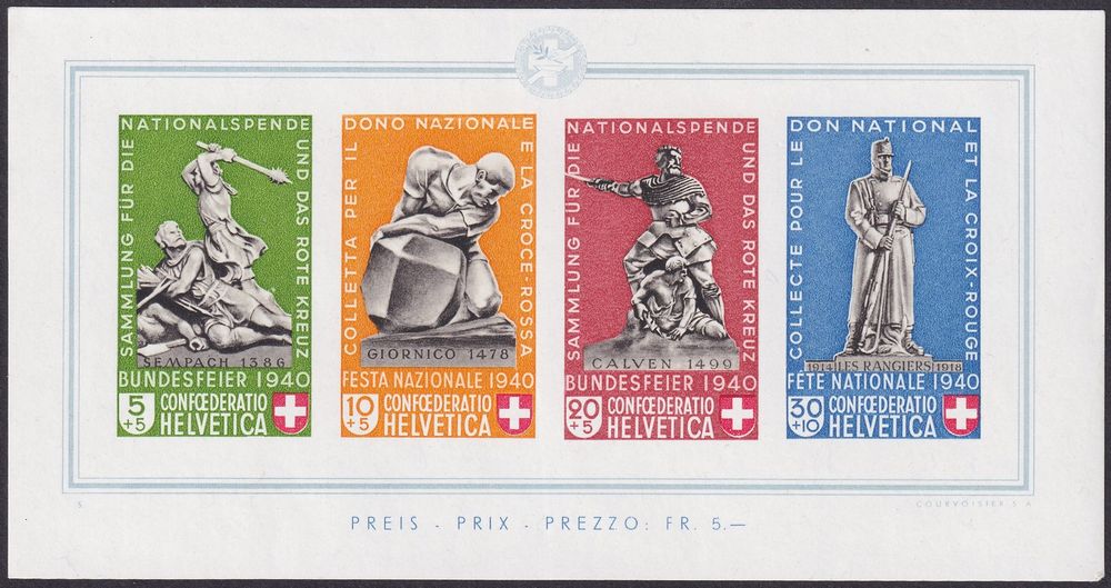 1940, Bundesfeierblock B12 postfrisch ** SBK: 450.-+ (Gebraucht) in ...