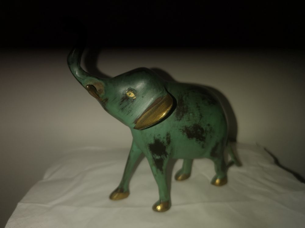 Éléphant en bronze vert patiné - Déco vintage 🐘! (52) (Neuf (Voir ...