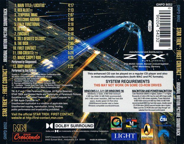 Star Trek : First Contact (OST, CD, Soundtrack, Goldsmith) (D'occasion ...