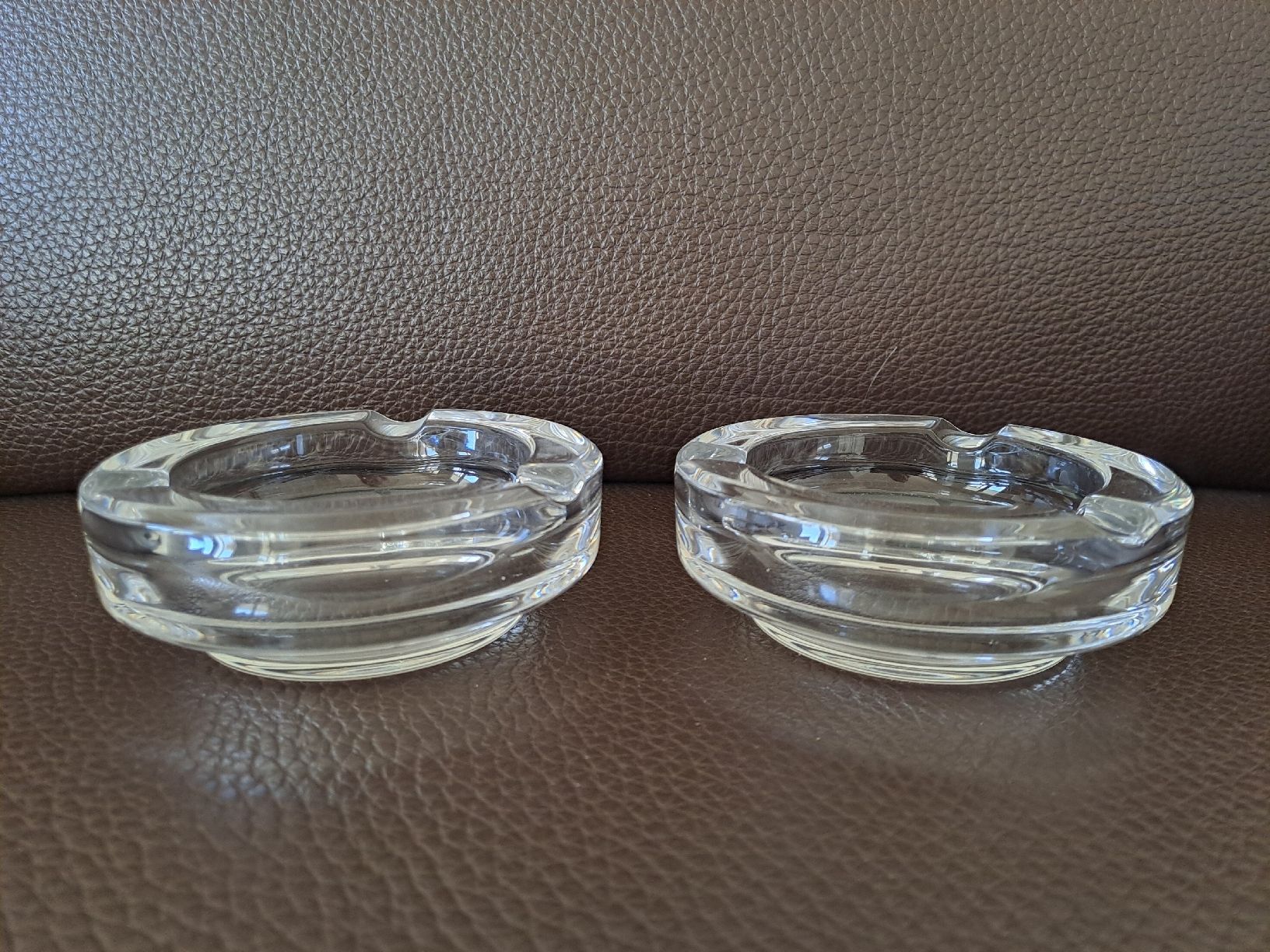 Cendriers en verre transparent épais (type cristal) Lot de 2 (D ...