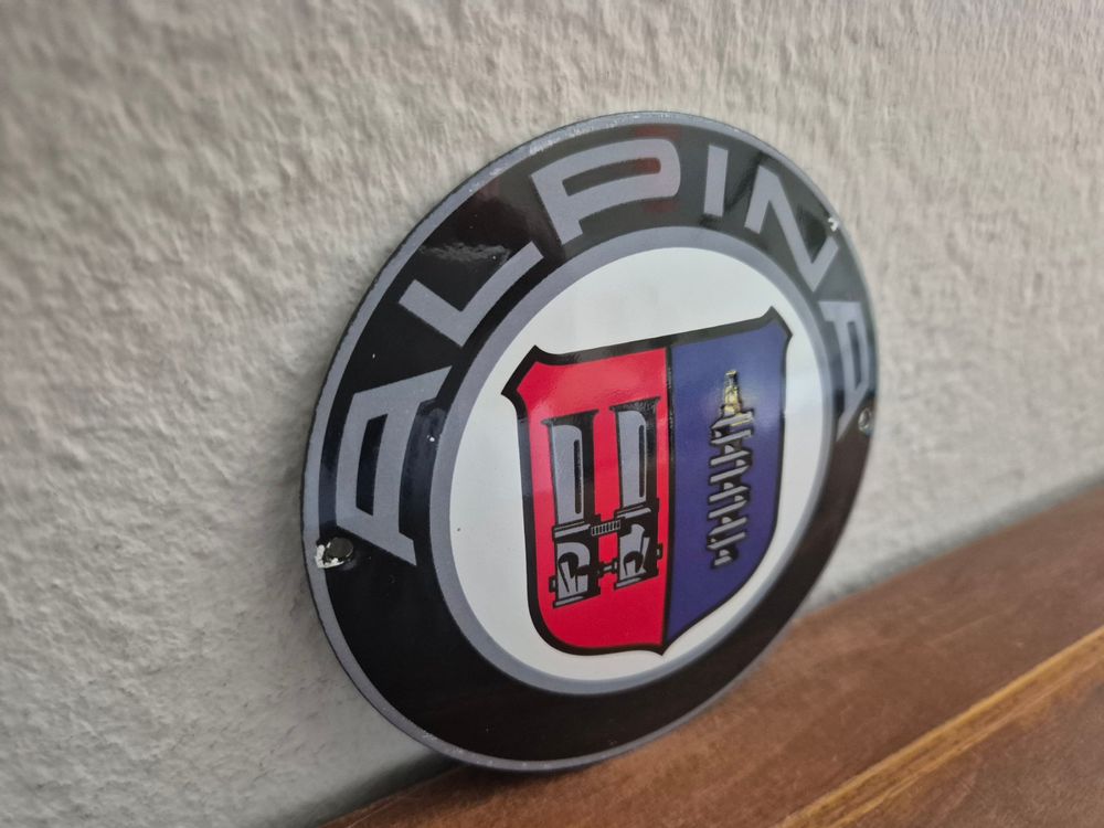 Emailschild BMW Alpina Werkstatt Service Logo Emaille Schild (Neu ...