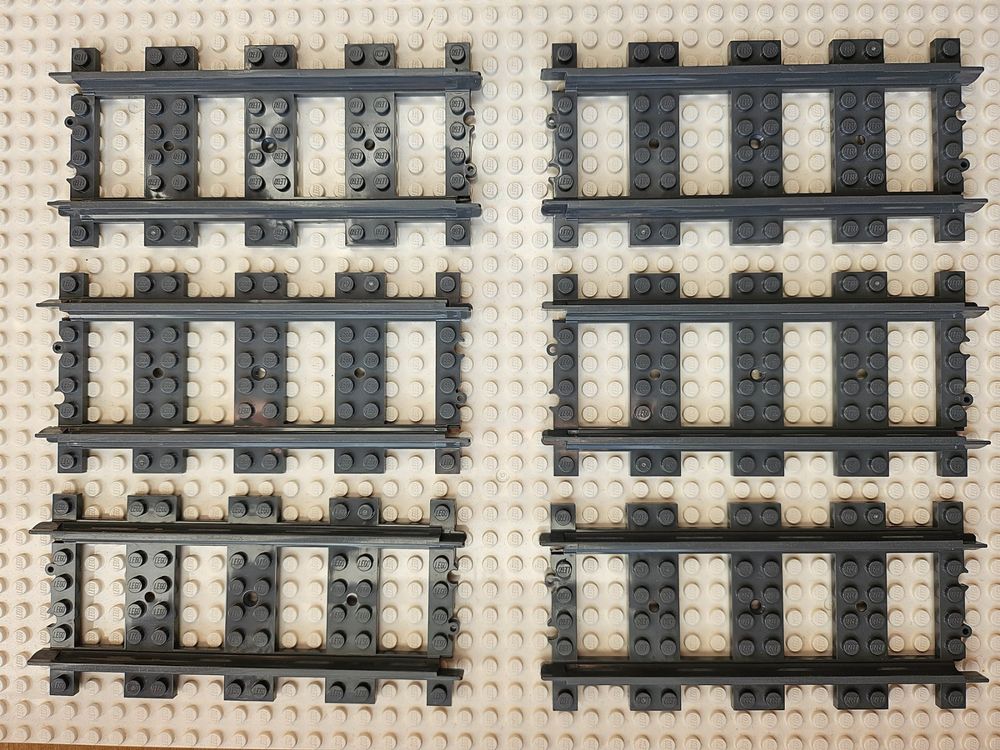LEGO City Schienen, dunkles Steingrau für Zug, gerade 53401 (Gebraucht ...