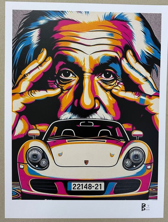 Bit Dancer: Einstein „Porsche“, POP Art, signiert 3/10 (Neu (gemäss ...
