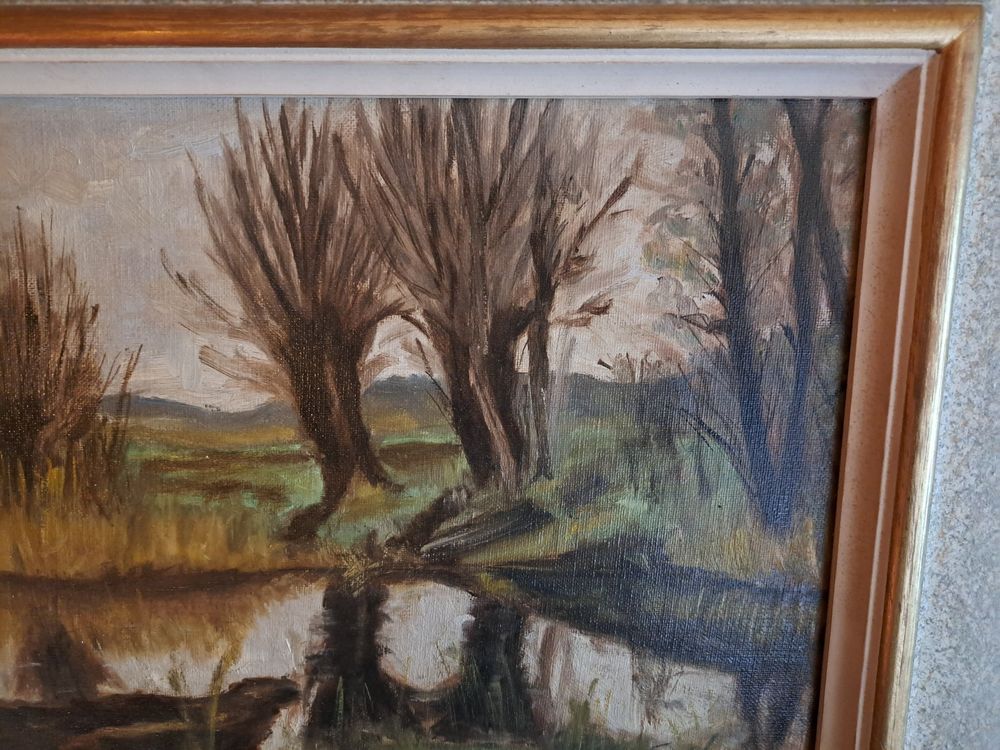 TABLEAU HUILE SUR TOILE ANCIENNE THIELLE DE LOCCA NEUCHATEL (Gebraucht) in couvet für CHF 39 ...